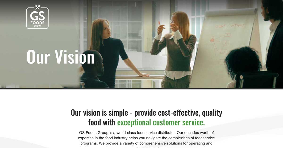 Our Vision for Food Service - GS Foods Group